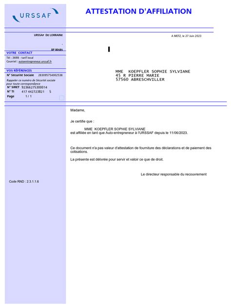 Obtenez votre Attestation de Compte à Jour URSSAF Auto-Entrepreneur en ...