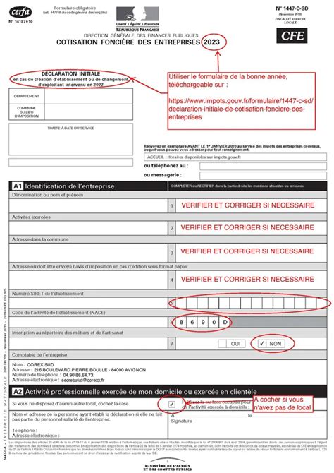 Comment remplir facilement la déclaration initiale CFE (formulaire 1447 ...